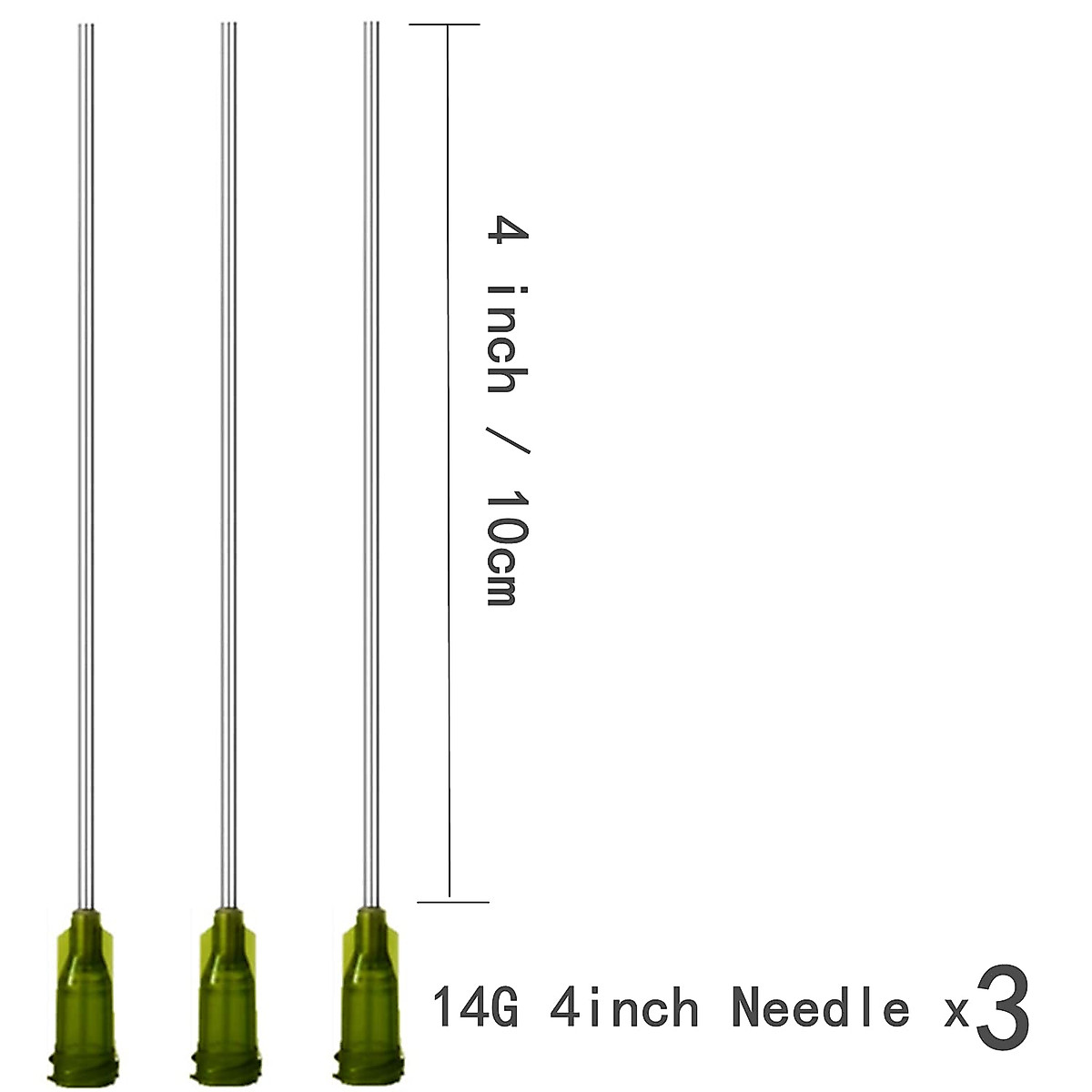 3 Pack 20ml Industrial Plastic Syringes with Blunt Luer Lock Needle 4 Inch for Scientific Labs, Glue Application, Measuring, Refilling and Transfering Liquids