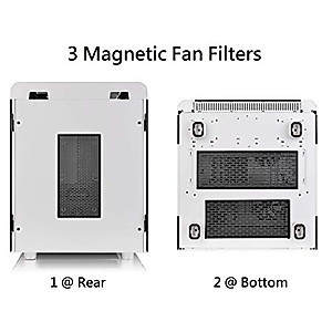 Thermaltake Level 20 HT Snow Edition 4 Tempered Glass Type-C Fully Modular E-ATX Full Tower Computer Chassis with 2 140mm Top Fan Pre-Installed CA-1P6-00F6WN-00