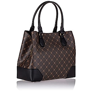 NINE WEST womens Brooklyn Jet Set Carryall SATCHEL, Brown/Black, One Size US