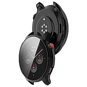 PC Full Coverage Protective Watch Case Cover for Amazfit GTR 4 Tempered Glass Screen Protector for Amazfit GTR 4 Smart Watch Accessories (Black/Blue/Clear)