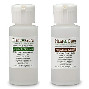 Vegetable Glycerin and Propylene Glycol 1 oz. Each Food Grade USP Kosher 99.9% Pure