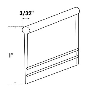 2 Roll Shower Bottom Door Strip Seal Clear Shower Door Seal Silicone RV Shower Door Bottom Seal Shower Door Sweep Replacement Parts for Bathroom Kitchen, 74 Inches In Total