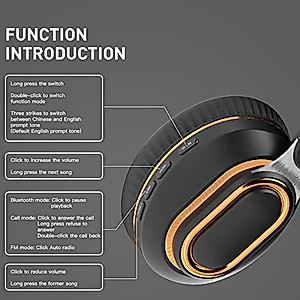 Bluetooth Headphone Foldable Wireless HiFi Stereo Earphone Noise Cancelling Headset Bass Type-c Gaming Sports Headset (Black)