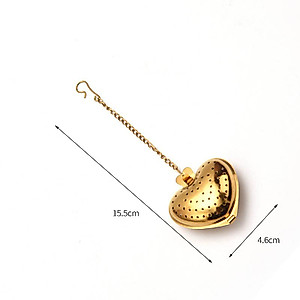 Stainless Steel Creative Tea Infuser Metal Heart Shape Reusable Tea Coffee Filter Strainer Teapot Accessory Kitchen Gadget Too (gold)