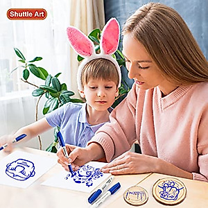 Permanent Markers,Shuttle Art 30 Pack Blue Permanent Marker set,Fine Point, Works on Plastic,Wood,Stone,Metal and Glass for Doodling, Marking