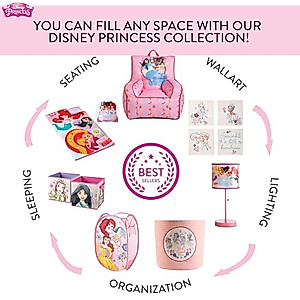 Disney Princess Super Soft Plush Toddler Quilted Nap Mat with Built in Blanket and Pillow, 20" Wx46 L