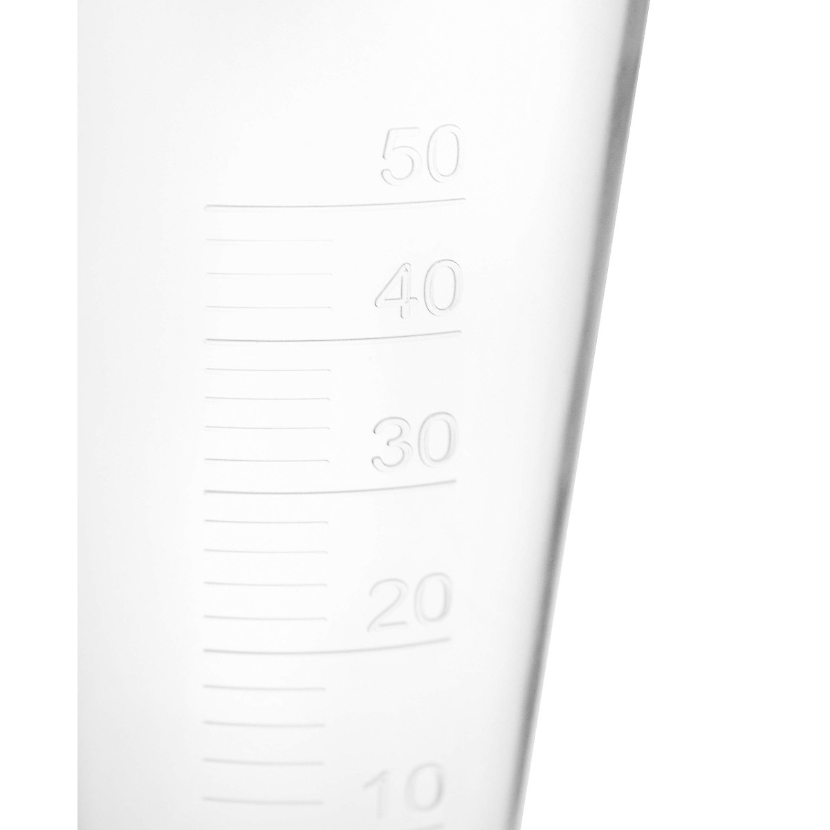 EISCO Conical Measure, 50ml - Polypropylene Plastic, Translucent - Pouring Spout - 2ml Raised Graduations - Hexagonal Base