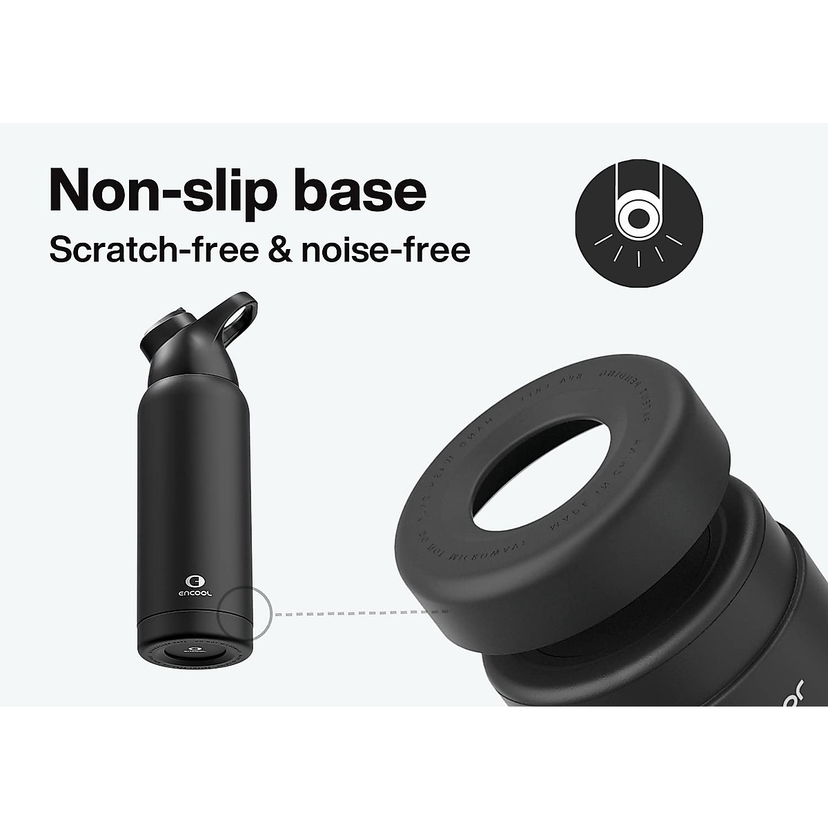 ENCOOL Insulated Stainless Steel Water Bottle with Straw and Carry Loop, Double Wall Cold for 36 Hours, Tritan Leak Proof Lid for Sports, Travel, 32 oz, Black Night