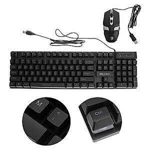 OSALADI 1 Set Keyboard and Mouse Set RGB Backlight Backlit Gaming Keyboard Replacement RGB Keyboard Office Keyboard Wired Keyboard and Black Laptop Modern keycaps pbt USB abs h600