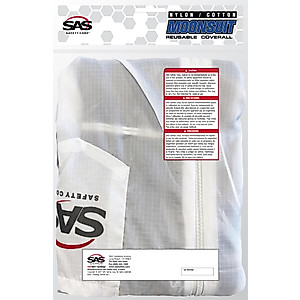 SAS Safety 6938 Moon suit Nylon Cotton Coverall, Large, White