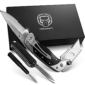 Folding Utility Knife Men's Gift | Pocket Knife Set for Him Box Cutter Folding Work Knife | Heavy Duty W/Belt Clip
