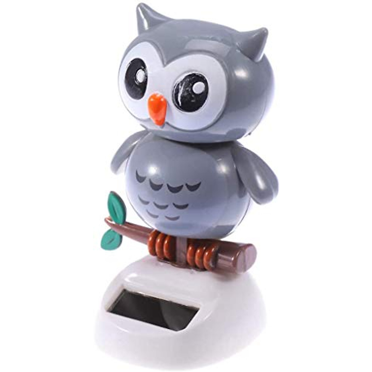 Solar Powered Toy Owl Dancing Toy Animal Shaking Head Car Ornament Dashboard Decoration Auto Accessories - Grey