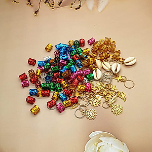 120 Pieces Hair Jewelry for Women Braids, 7 Diffent Colors Braiding Hair Rings for Braids Hair, Colorful Hair Accessories with Cute Pendant