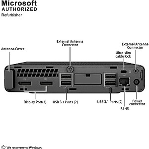 HP 800 G4 Mini Desktop Intel i7-8700T UP to 4.00GHz 16GB DDR4 New 512GB NVMe SSD Built-in Wi-Fi BT Dual Monitor Support Wireless Keyboard and Mouse Win11 Pro (Renewed)
