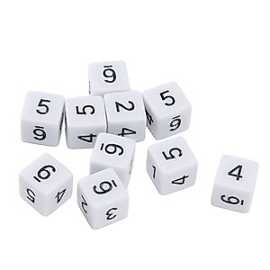 Drfeify Six Sided Dice with Numbers, 20PCS/SET, 16mm, Plastic Multifunction Dice Cube for Board Game Toy Bar Home