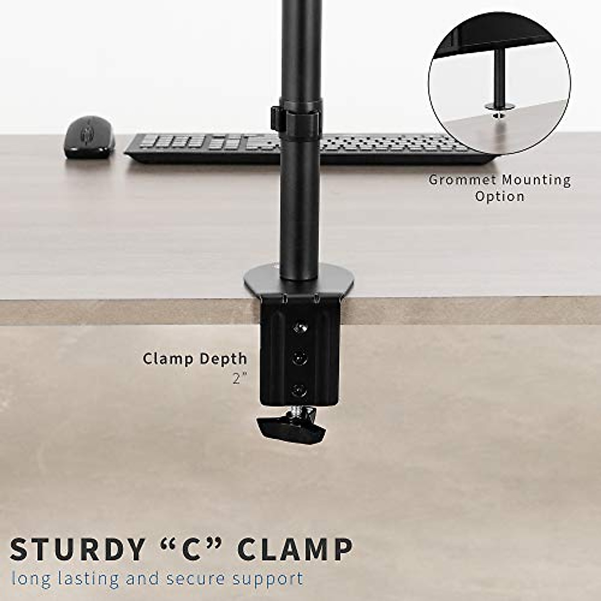 VIVO Quad 13 to 24 inch LCD Monitor Clamp-on Desk Mount, 3 Plus 1 Articulating Display, Holds 4 Screens, VESA up to 100x100mm, STAND-V104C