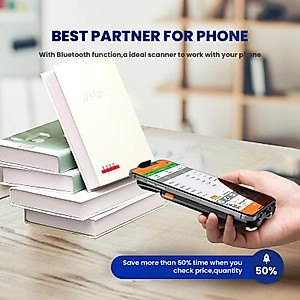 Eyoyo 2D Back Clip Phone Barcode Scanner, Super QR Bluetooth Barcode Reader with 1600mAh Rechargeable Battery, iPad, iPhone and Android Compatible, for Inventory Management