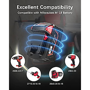 COOMYXIN 2Pack 6000mAh Replacement for Milwaukee M-18 Battery with 6 Protection Function and Sturdy Shell，Compatible with Milwaukee 18V Tools and Charger