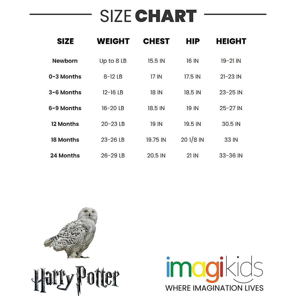 Harry Potter Hedwig Owl Newborn Baby Boys Zip Up Costume Coverall White Newborn