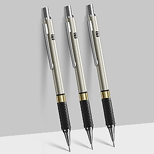 Four Candies Metal Mechanical Pencil Set - 3PCS 0.5mm Art Mechanical Pencils & 360PCS HB Lead Refills & 3PCS Erasers & 9PCS Eraser Refills, Drawing Mechanical Pencils for Writing, Sketching -With Case