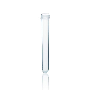 Labvida Plastic Test Tubes with Caps, 50pcs Dia.16x125mm | 25ml, Nature Colored Test Tubes with Lids, LVI001