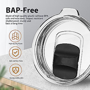 Ullnosoo Tumbler Lids for Yeti, 2 Pack Magnetic Replacement Cup Covers for 20 oz Tumbler, 10/24 oz Mug, 10 oz Lowball, 16 oz Pint, for Rambler, Ozark Trail, Old Style Rtic, Coffee Tumbler Leak Proof