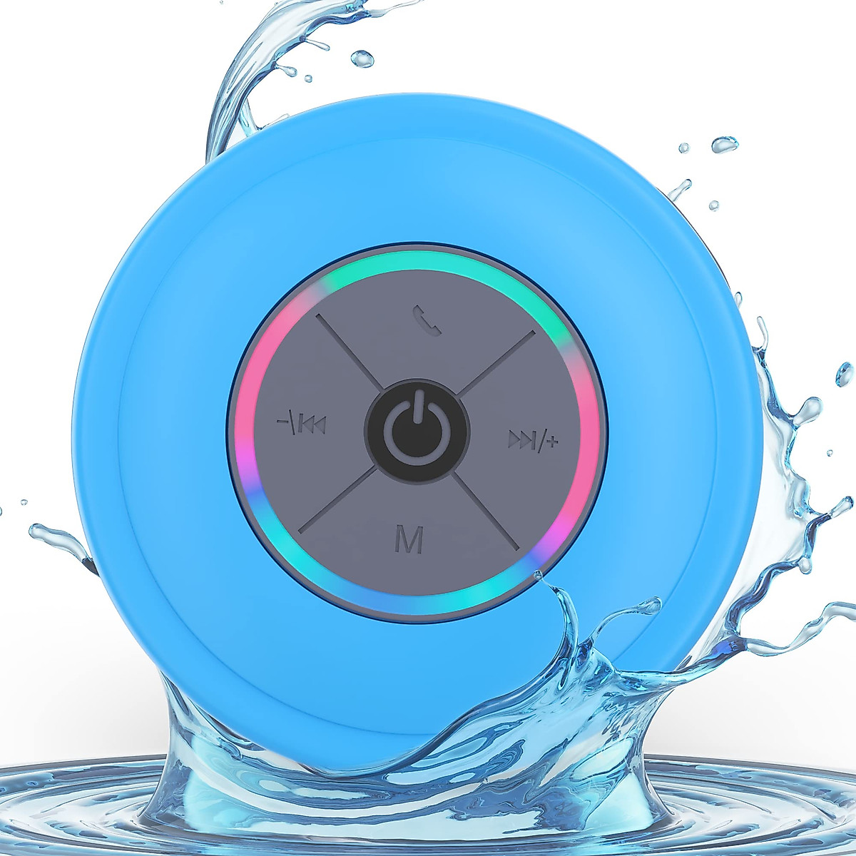 Speakers Bluetooth Wireless – Colorful Shower Speaker – Advanced Waterproof Bluetooth Speaker with Suction Cup Installation - Wireless Speakers with Bluetooth and Rechargeable Battery bathroom speaker