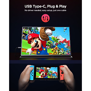 UPERFECT 2K 120Hz Portable Gaming Monitor, 16" 2560x1600 QHD Portable Monitor HDR FreeSync Laptop Monitor w/VESA & Smart Case Matte IPS Eye Care External Second Screen for PC Phone Game Console