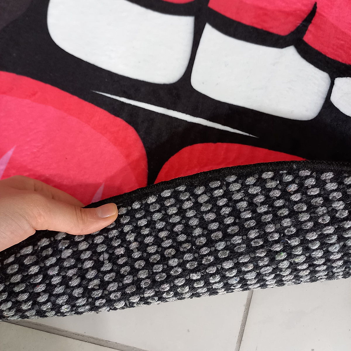 Rugendary Smoking Marijuana Hypebeast Rug Decor Funny Cool Lip Rug Lip Shaped Carpet Weed Rug Black Non Slip Thick and Soft Carpet (2x3 ft.)