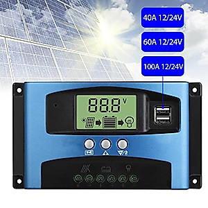 Solar Controller MPPT Charging 12V 24V Intelligent Identification LCD Display Solar Panel Regulator (30A (10A Discharge))