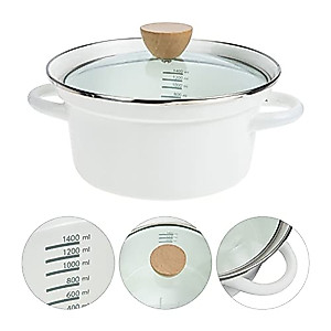 HANABASS 8 Quart Stock Pot Enamel Stockpot with stockpots oven pot cooking pots Glass Lid Enamel- Enamel Pot