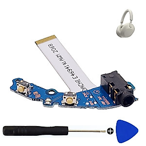 KUBOJSDLZ XM5 Power Button, NC/AMB Button, Audio Cable Input Jack Replacement for Sony WH-1000XM5 Wireless Noise Canceling Headphones Repairs incl Tools