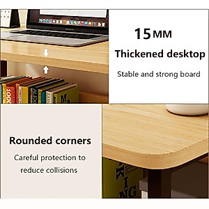 Multifunctional Foldable Desk, 80×59×79, Computer Desk Suitable for Small Spaces, Computer Desk with Adjustable Desktop Size and Foot Pads, Oak Color