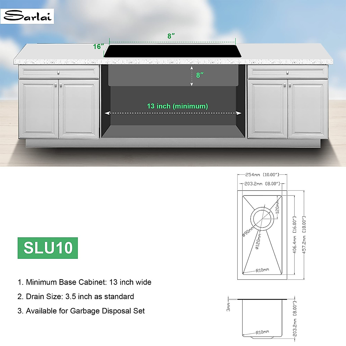 30 Undermount Kitchen Sink - Sarlai 30" Stainless Steel 16 Gauge Single Bowl Sinks, 30x18 Inch Sturdy Deep Bowl Basin Sink