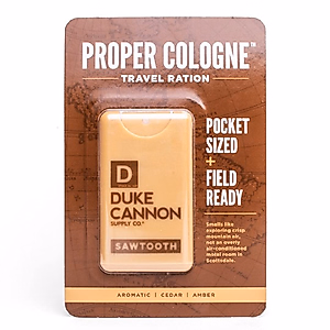 Duke Cannon Supply Co. Proper Cologne, 0.34 Fl Oz - Sawtooth/Eau de Parfum for Men, Travel Ration