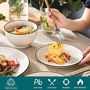 vancasso Bonbon Beige 24 Pieces Dinnerware Set and 6 Pieces 10.5 Inch Dinner Plates