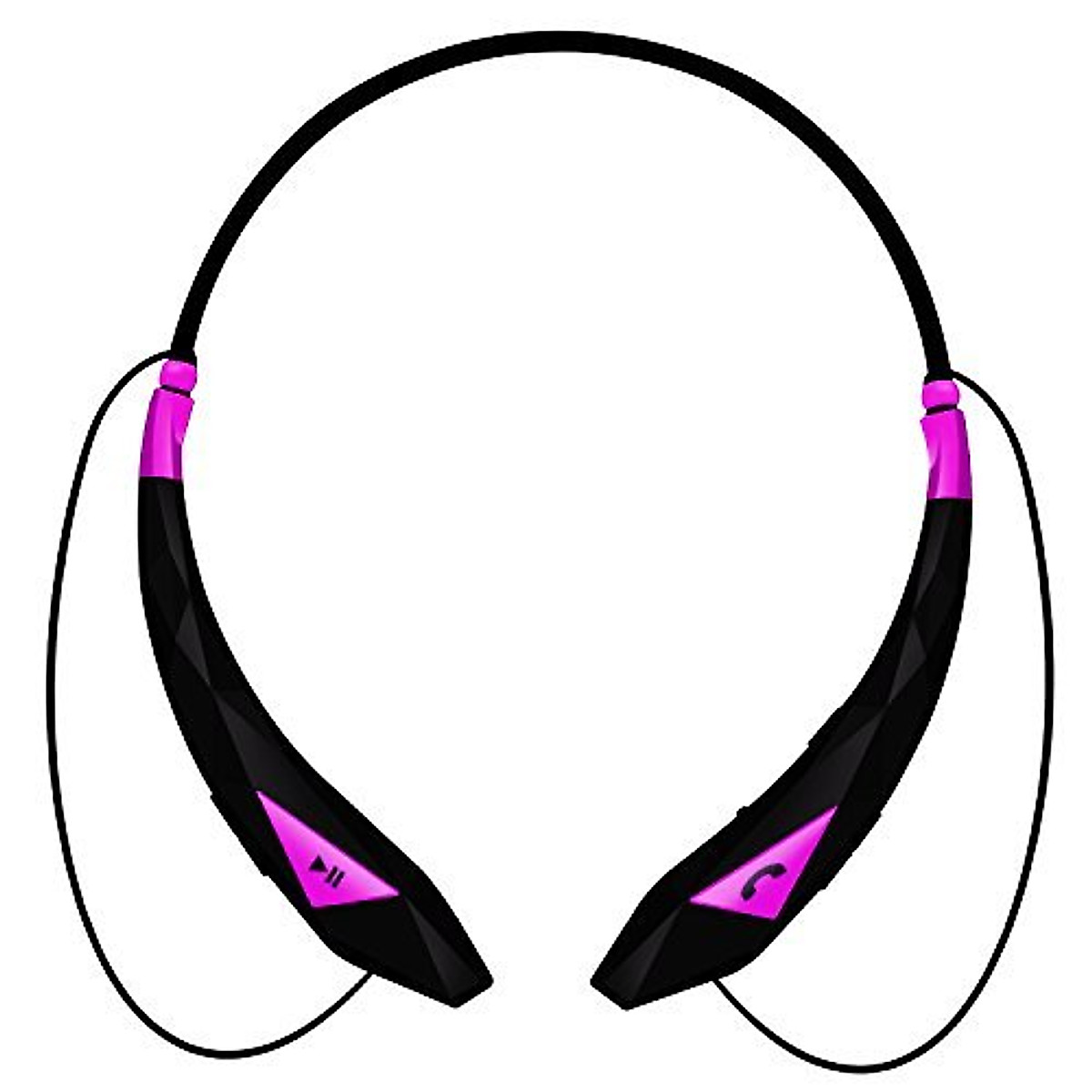 Aduro Amplify Pro SBN45 Wireless Stereo Around The Neck Earbud Headphone Headset (Black/Pink)