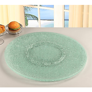 MILAN Ainsley Lazy Susan, 24", Clear Crackled