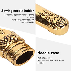 Fockety Needle Case, Portable Vintage Sewing Needle Holder Sewing Storage Case, Embroidery Needle Case Needle Storage Sewing Supplies for Storage Cross Stitch Leather Darning Needles