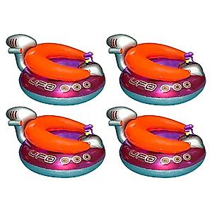 Swimline 9078 Inflatable UFO Lounge Chair Swimming Pool Float with Built-in Squirt Gun for Adults and Kids Ages 4 Years and Up, (4 Pack)