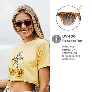 Knockaround Seventy Nines Polarized Sunglasses for Women & Men - Impact Resistant Lenses & Full UV400 Protection, Daytona Tan Orange