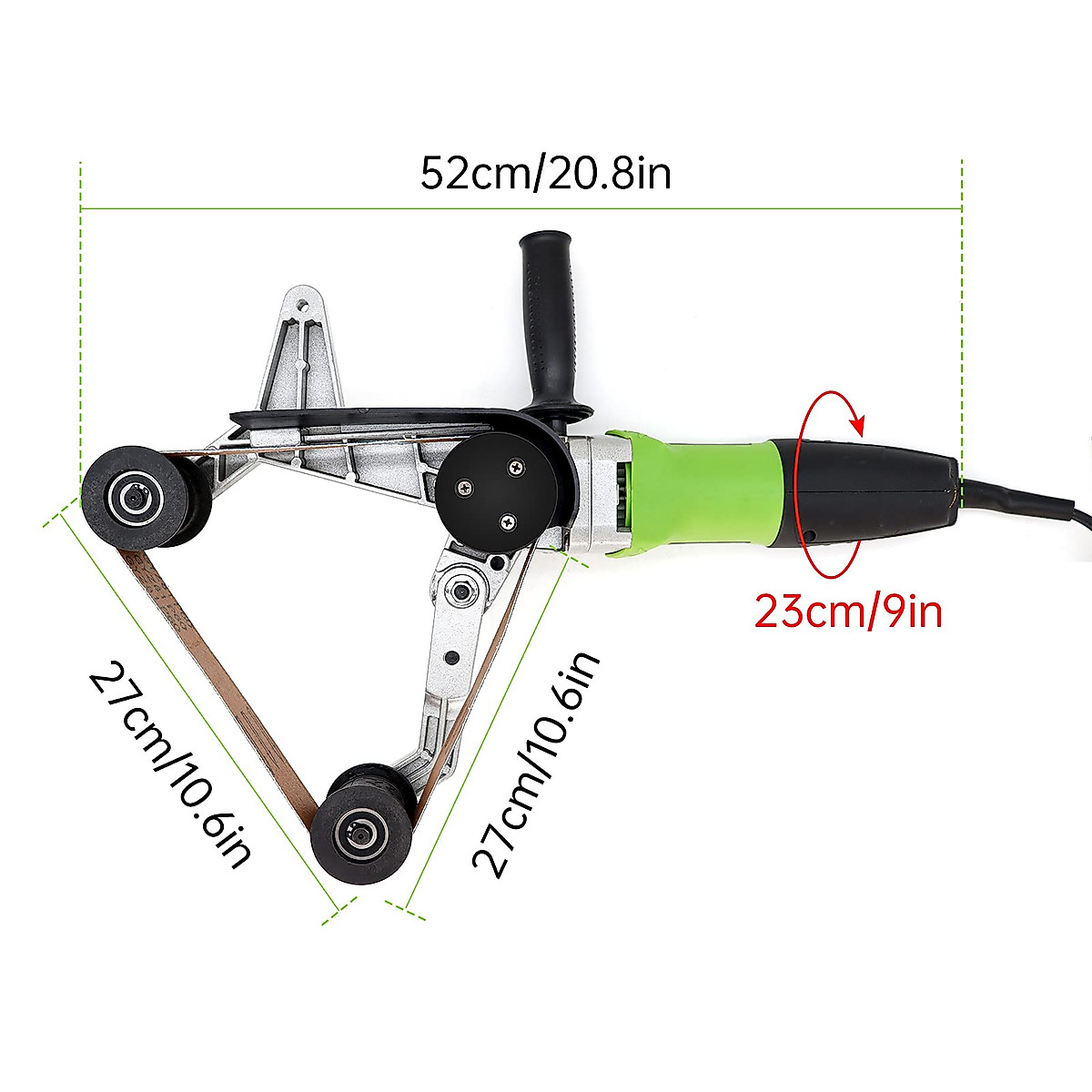 VICSES 110V 800W Pipe Tube Polisher Stainless Round Sander 360° Rotation and 6 Speeds Adjustable with Alumina Oxide Sanding Grinding and Polishing