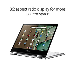 ASUS Chromebook Flip CM3, 12" Touchscreen HD NanoEdge Display, MediaTek 8183, 32GB Storage, 4GB RAM, Wi-Fi 5, Chrome OS, Aluminum, Mineral Gray, CM3200FVA(Renewed)