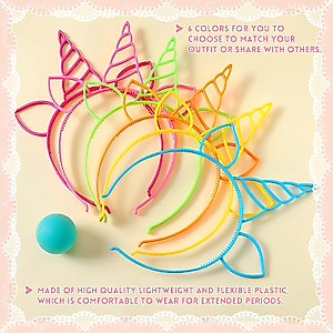 Zddaoole 24 Pcs Unicorn Headbands Unicorn Birthday Party Favors,Plastic Hairbands for Girls,Headware Accessories for Party Supplies Gift,Teens Toddlers Children