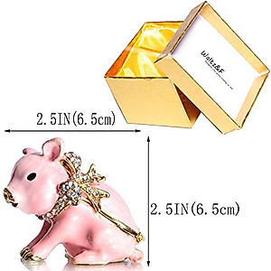 Waltz&F Handcrafted Pewter Trinket Box Jeweled New Lovely Pig Jewelry Box