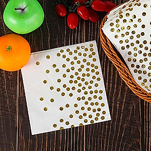 4 Pack Disposable Plastic Gold Tablecloths 54"X108" and 4 Pack Satin Table Runner 12"x 108" with 40 PCS Dinner Paper for Wedding Birthday Valentine’s Day Graduation Baby Shower Holiday