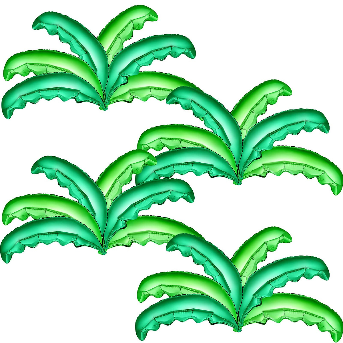 Wettarn 20 Pcs Palm Tree Leaves Balloons, Helium Foil Coconut Tree Leaves Balloons Green Palm Tree Decorations for Kids' Birthday Hawaii Luau Tropical Party Baby Shower, 35.43 x 14.57 Inches