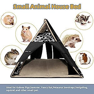 Leopard, Guinea Pig Bed Washable Small Animal Hideout, Hamster Cage Accessories for Gerbils Chipmunks Squirrels Hedgehogs Guinea Pigs