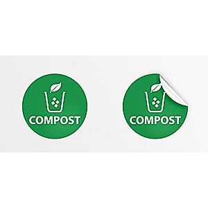 Luloop Designs - Recycle Trash Compost Stickers for Cans, Compost Bin, Recycle Bin, Metal Trash Can or Plastic Trash Can at Home, Kitchen or Office (5 x 5 Inches) - Premium Vinyl Sticker