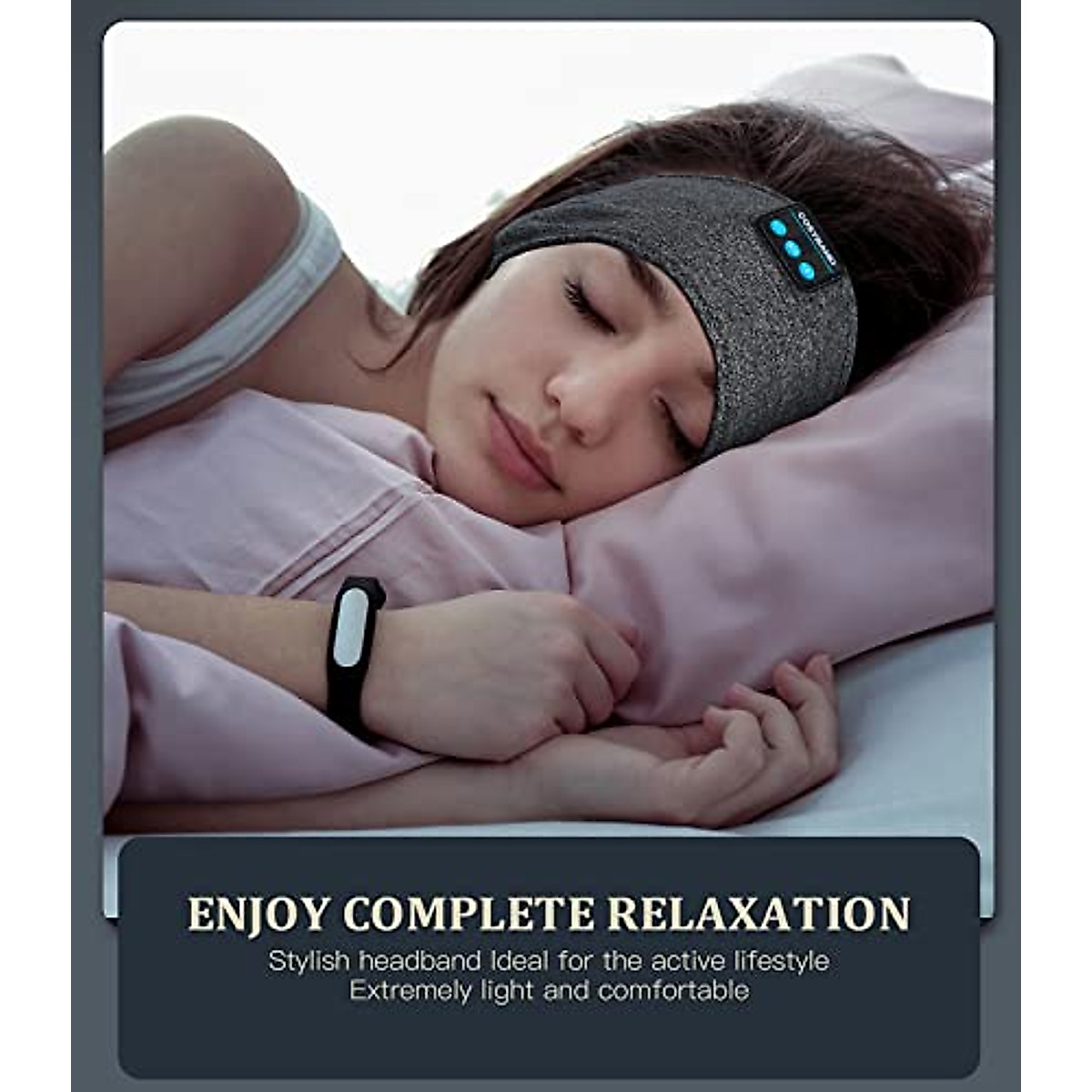 Perytong Sleep Headphones Adjustable, Wireless Sleep Earbuds, Ear Muffs for Sleeping Bluetooth Headband Headphones with Thin Speakers, Sleeping Headphones for Workout,Yoga,Travel,Gift for Women Men